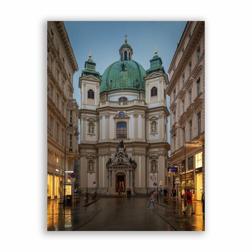 Постер, плакат на бумаге / Австрия - Вена. Церковь Святого Петра / Размер 60 x 80 см