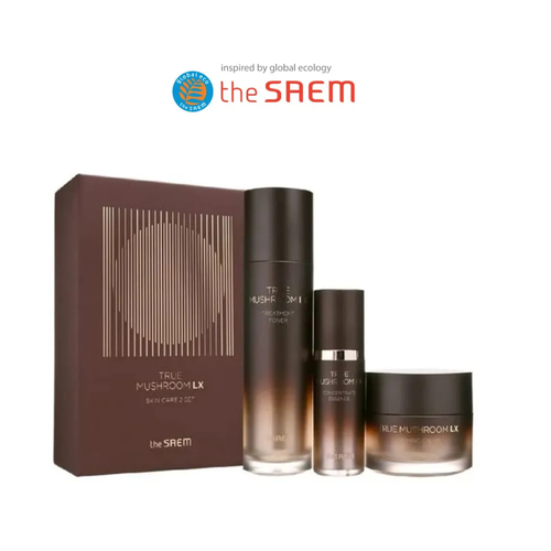 THE SAEM Набор для лица уходовый антивозрастной True Mushroom LX Skin Care 2 SET (тонер 120мл, эссенция 31мл, крем 50мл)