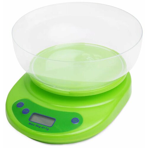 Весы кухонные электронные Kamille KM-7103 с чашей (7103 / зеленый)