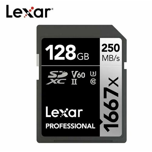 128GB SDXC карта памяти Lexar Professional 1667x