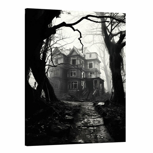 Интерьерная картина 50х70 "Заброшенный дом"