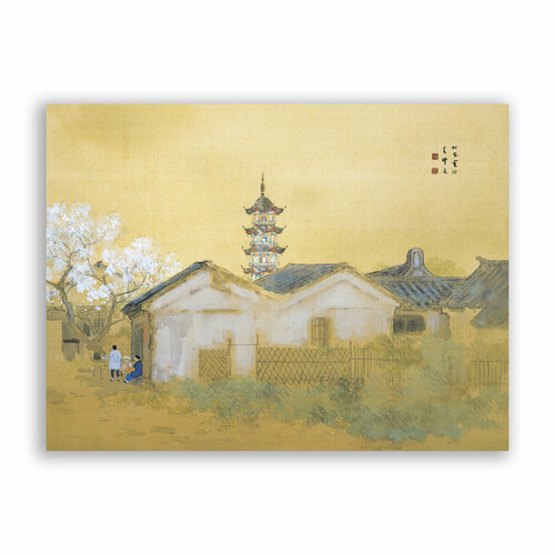 Картина на холсте, репродукция / Такэути Сэйхо - Спокойная весна в Цзяннане / Размер 30 x 40 см