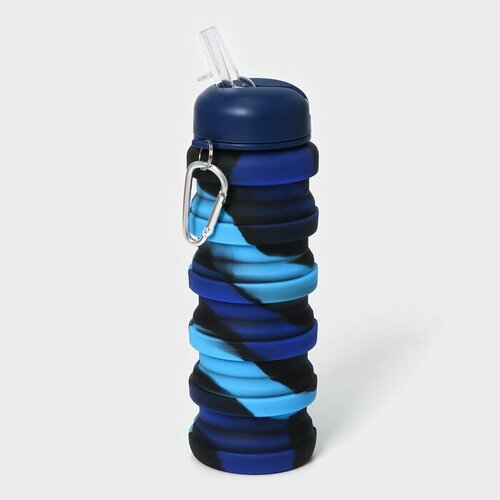 Бутылка складная Доляна, 500мл, 21х7х7 см, цвет синий