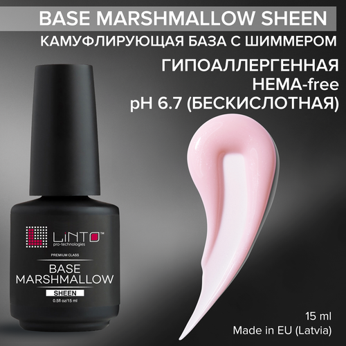 LiNTO Базовое покрытие Base Sheen, светло-розовый, 15 мл