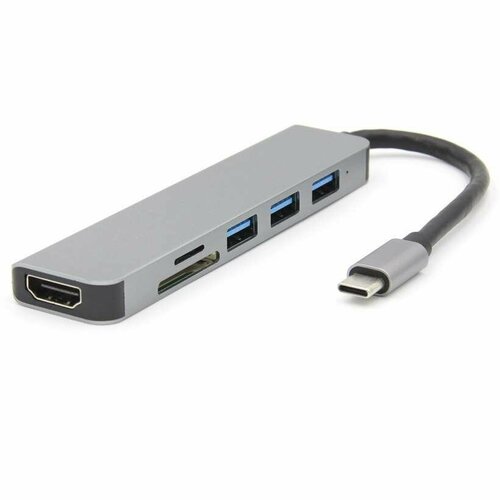 USB Hub Focxonn 2010N3 Type-C Вилка - HDMI 2xUSB 3.0 SD/TF картридер