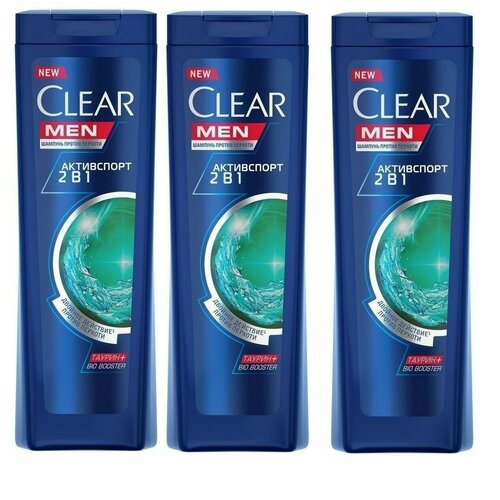 Clear Шампунь Men 2в1 Активспорт 610мл , 3 уп