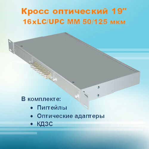Кросс оптический стоечный СКРУ-1U19-A16/24-FC-MM50 (укомплектованный)