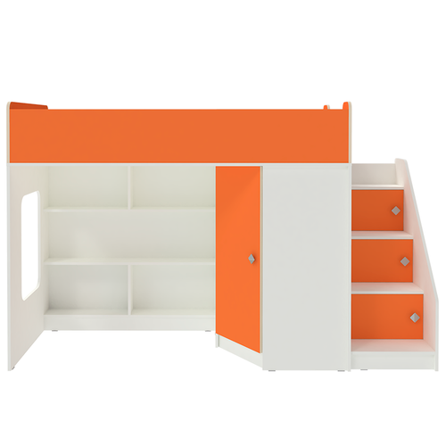 Кровать чердак Л-43.2.1 Белый Оранжевый