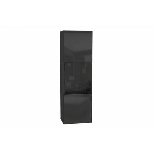 Шкаф навесной Поинт ТИП-22 - Черный / Черный глянец