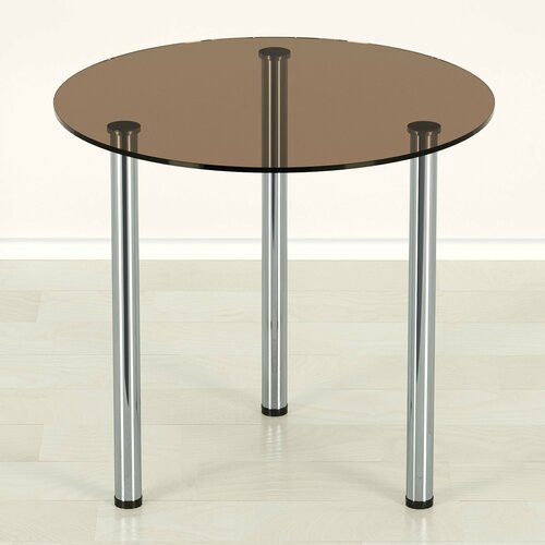 Стеклянный обеденный стол Эдель 18-3 бронза/хром D90