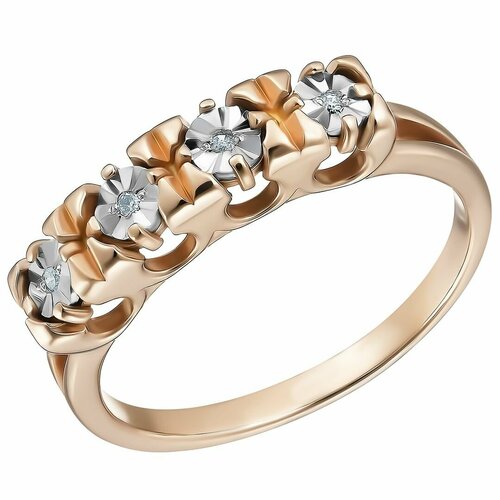 Перстень Серебряное кольцо 925 пробы с Бриллиантами, серебро, 925 проба, родирование, золочение, бриллиант, серебряный, бесцветный