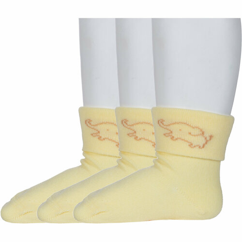 Носки RuSocks 3 пары, размер 10-12, желтый