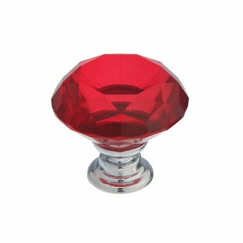 Ручка кнопка CAPPIO, цвет красный 'Алмаз', стеклянная, d 30 мм