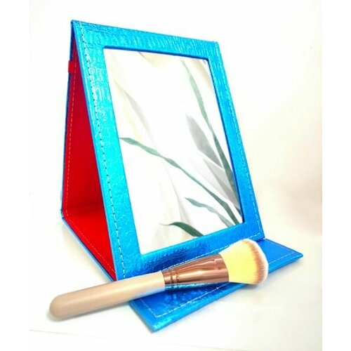 Зеркало настольное косметическое 17х23 см, голубое
