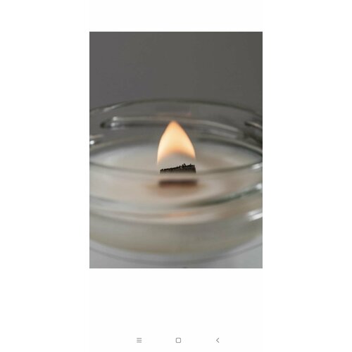 Ароматическая свеча с ароматом "Пудра & шелк" / Свеча из натурального кокосового воска / Свеча ароматическая в банке с деревянным потрескивающим фителем / 50 мл / Ручная работа.
