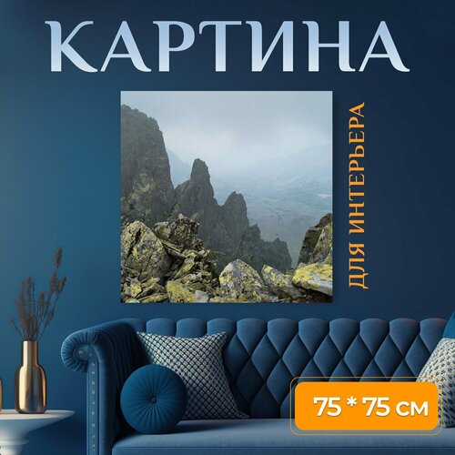 Картина на холсте "Ретезат, горы, трансильвания" на подрамнике 75х75 см. для интерьера