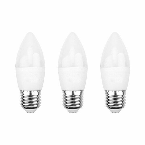 Лампа светодиодная Свеча CN 9,5Вт E27 903Лм 2700K теплый свет (3 шт/уп) REXANT, цена за 1 упак