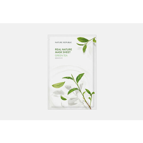 Тканевая маска для лица с экстрактом зеленого чая Nature Republic Real Nature Mask Sheet Green Tea / количество 1 шт