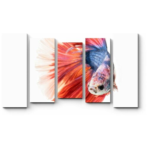 Модульная картина Красно-синяя рыбка 140x84