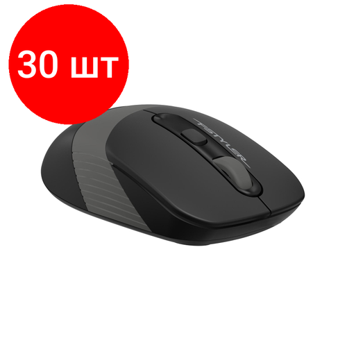 Комплект 30 штук, Мышь компьютерная A4Tech Fstyler(FG10S GREY)черн/сер/2000dpi/беспроводн/4кн