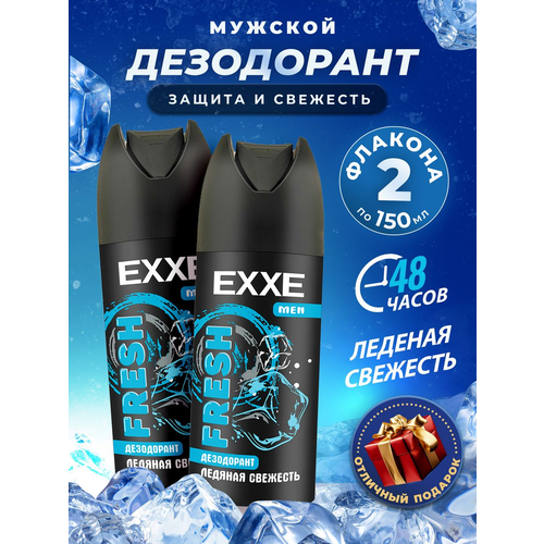 EXXE MEN FRESH Дезодорант мужской Ледяная свежесть 150мл х 2шт, спрей, антиперспирант