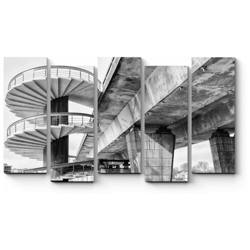 Модульная картина Спиральная лестница и мост120x69