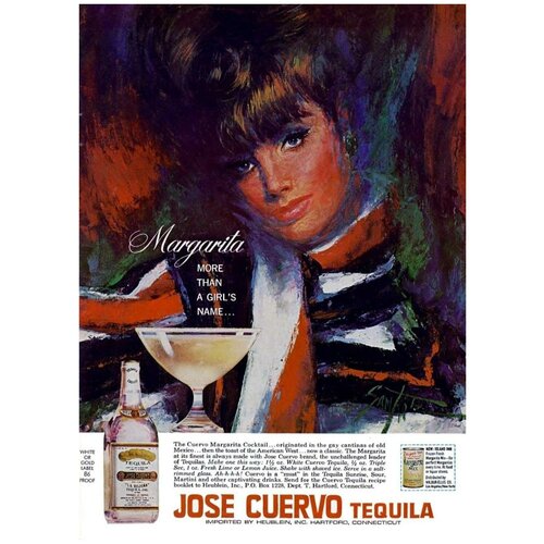 Постер / Плакат / Картина Рекламный плакат - Маргарита гипнотик Jose Cuervo Tequila 60х90 см в раме