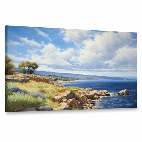 Интерьерная картина 100х60 "Каменистый берег"