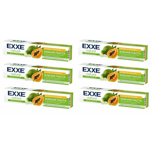 EXXE Зубная паста natural "Таурин и папаин", 75 мл, 6 шт