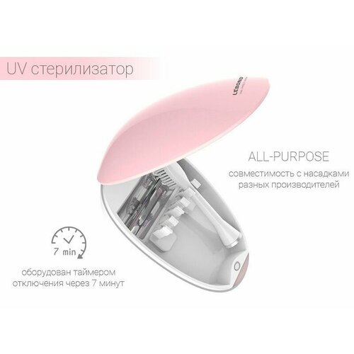 Lebond UV Sanitizer ультрафиолетовый стерилизатор насадок электрических зубных щеток, контейнер для хранения насадок. Товар уцененный
