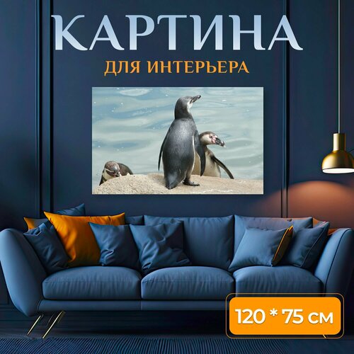 Картина на холсте "Хороший, пльзень, пингвин" на подрамнике 120х75 см. для интерьера