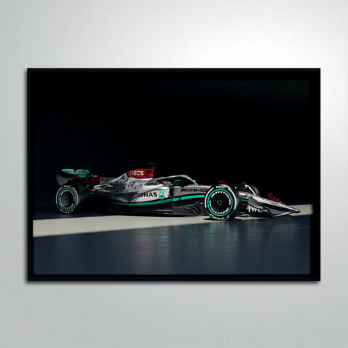 Постер в раме/Болид формулы 1 f1 formula 1 Льюис Хэмилтон lewis Нamilton Mercedes AMG W13 Performance