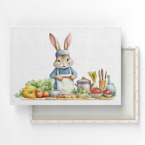 Картина на холсте, репродукция / Семья кроликов / Размер 30 x 40 см