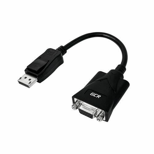 Адаптер Display Port DP 1.2v / VGA активный переходник для монитора, ТВ (GCR-CVDP11A) черный 0.2м