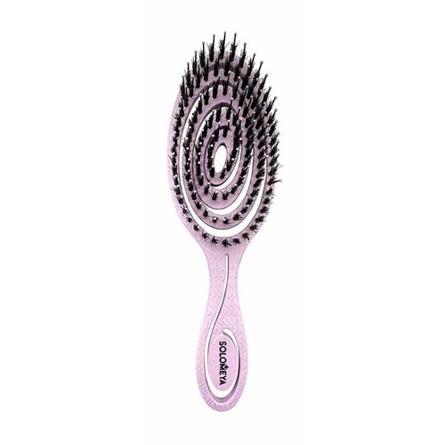 Подвижная био-расческа для волос c натуральной щетиной / Solomeya Detangling Bio Hair Brush Lilac