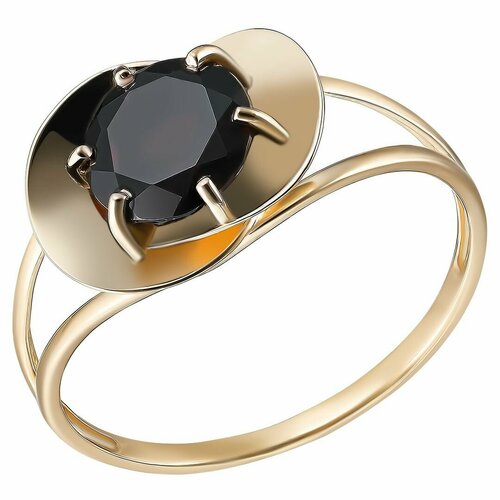 Перстень Серебряное кольцо 925 пробы с Гранатом, серебро, 925 проба, золочение, гранат, размер 19, золотой, красный