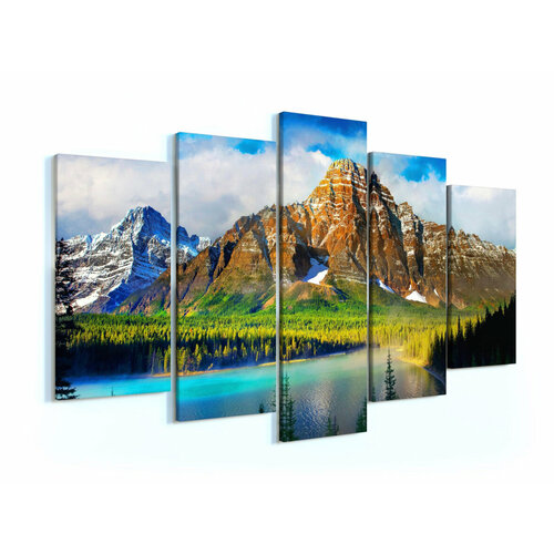 Модульная картина «Горный пейзаж» 140х80 / Модульные картины на стену / Интерьерные картины на стену