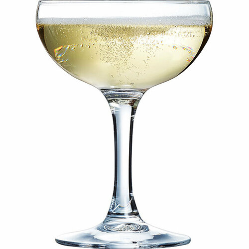 Набор из 6 бокалов-блюдец для шампанского "Elegance" 160 мл, 9х9х12.3 см, прозрачный, стекло, Arcoroc, 37652