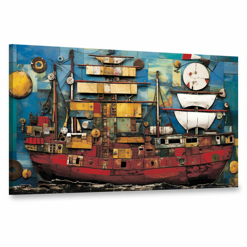 Интерьерная картина 100х60 "Корабль на пути к новому миру"