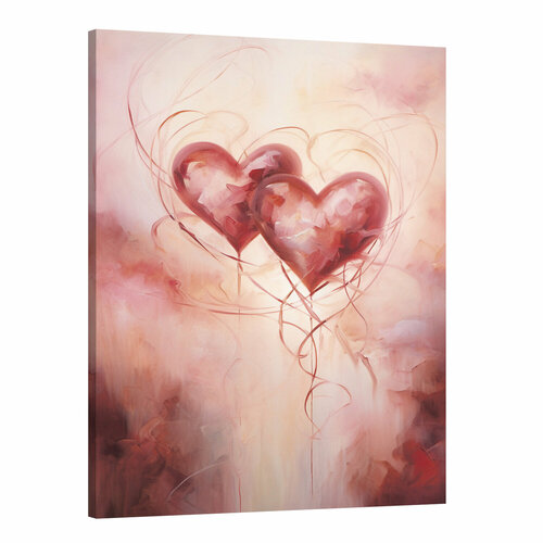 Интерьерная картина 50х70 "Картина влюбленных сердец"