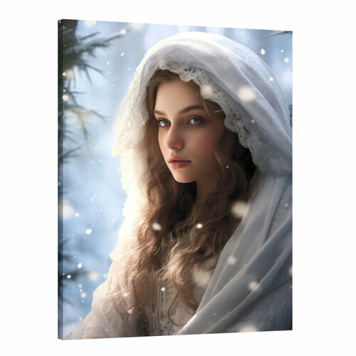 Интерьерная картина 50х70 "Радость зимней Снегурочки"