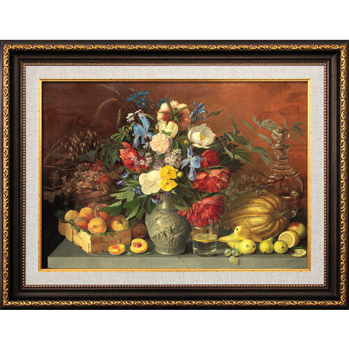 Репродукция картины И. Хруцкий "Цветы и плоды" 54х42
