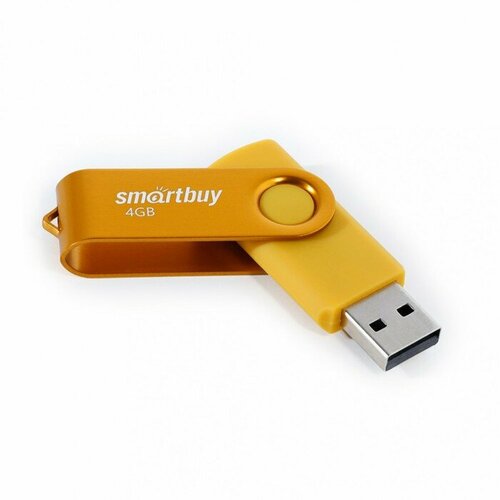Флешка Smartbuy 004GB2TWY, 4 Гб, USB2.0, чт до 15 Мб/с, зап до 12 Мб/с, желтая (комплект из 3 шт)