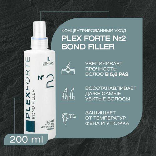 Концентрированный спрей для всех типов волос женщин и мужчин Plex Forte №2 Bond Filler / Professional косметическое средство с термозащитой и мощным укреплением от корней до кончиков, 200 мл