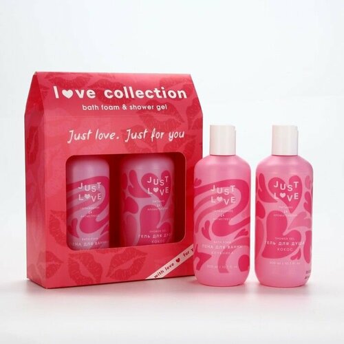Подарочный набор Love collection, гель для душа, 300 мл и пена для ванны,300 мл