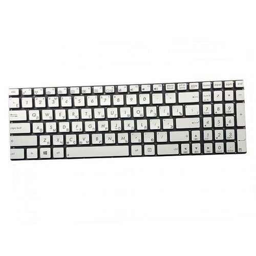 Клавиатура (keyboard) ZeepDeep для ноутбука Asus N550J, N550JA, N550JK, N550JV, N550JX, N550LF, N750, N750JV, N750JK, серебристая без рамки, с подсветкой