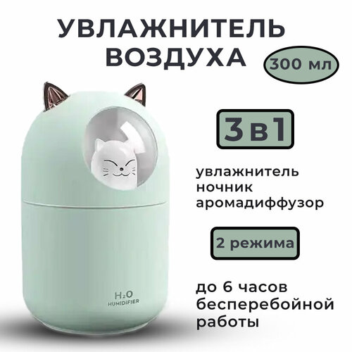 Увлажнитель воздуха котик / Увлажнитель-аромадиффузор / Ночник-увлажнитель воздуха H2O Humidifier cat