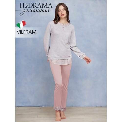 Пижама  Vilfram, размер 46, розовый, серый