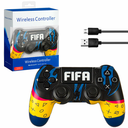 Беспроводной джойстик (геймпад) для PS4, FIFA Желто-черный / Bluetooth №3