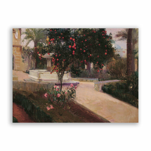 Картина на холсте, репродукция / Хоакин Соролья - Jardin del Alcazar de Sevilla / Размер 60 x 80 см